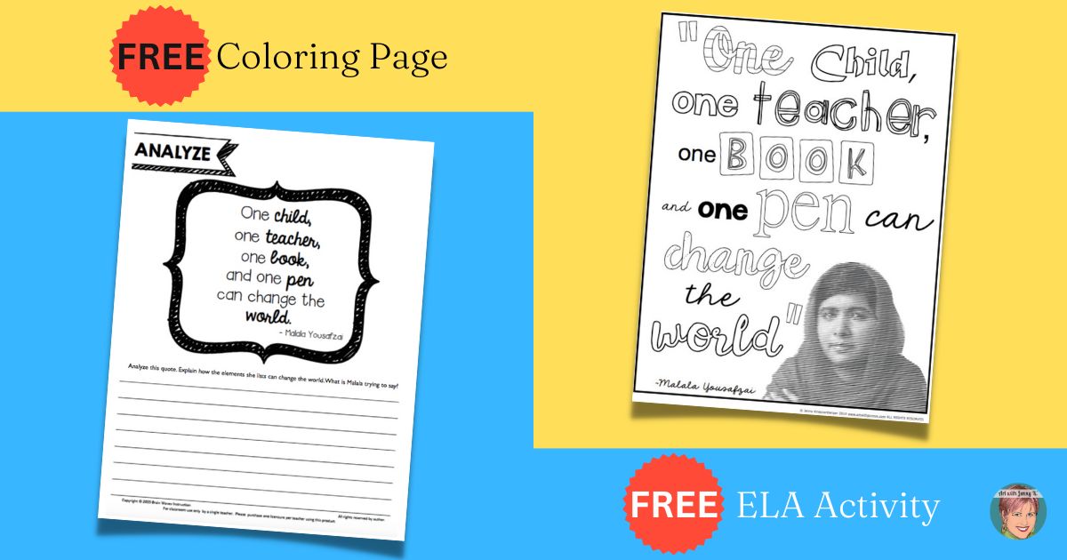Malala Yousafzai Classroom Activities | Art With Jenny K.