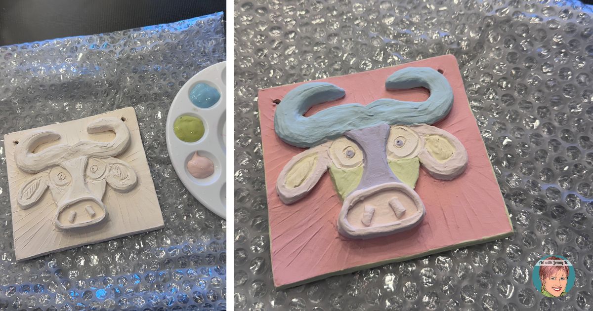 Creating Animal Themed Relief Clay Tiles with Kids!