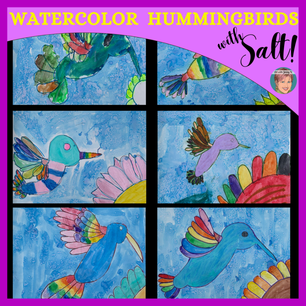 Hummingbird Art Project with Watercolor Paint and Salt | Art With Jenny K.